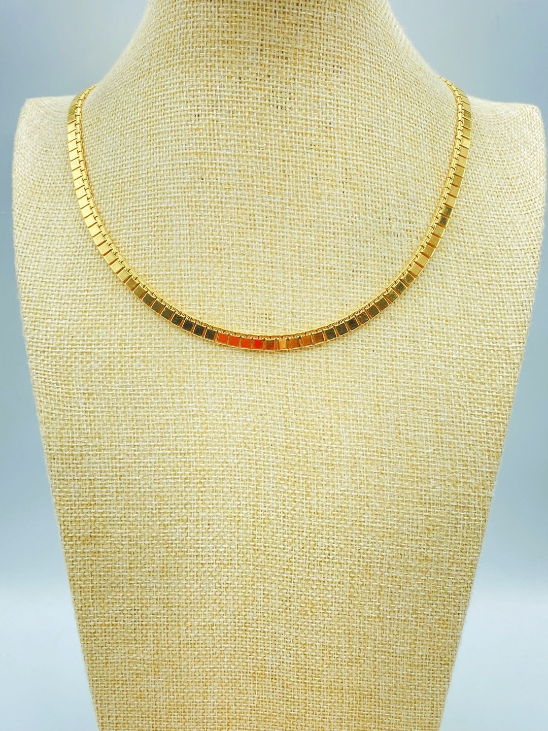 Monet Gold Chain Choker, Monet Gold Necklace, Vintage Monet Chain, 80s ...