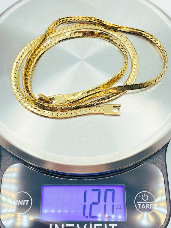 Vintage Napier Gold Herringbone Chain Napier Gold Chain Necklace Napier Jewelry 90s Napier Necklace 30 Inches Etsy