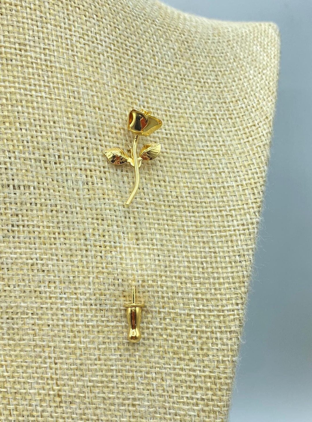 Monet Rose Stick Pin, 80s Monet Pin, Vintage Monet Gold Lapel Pin ...