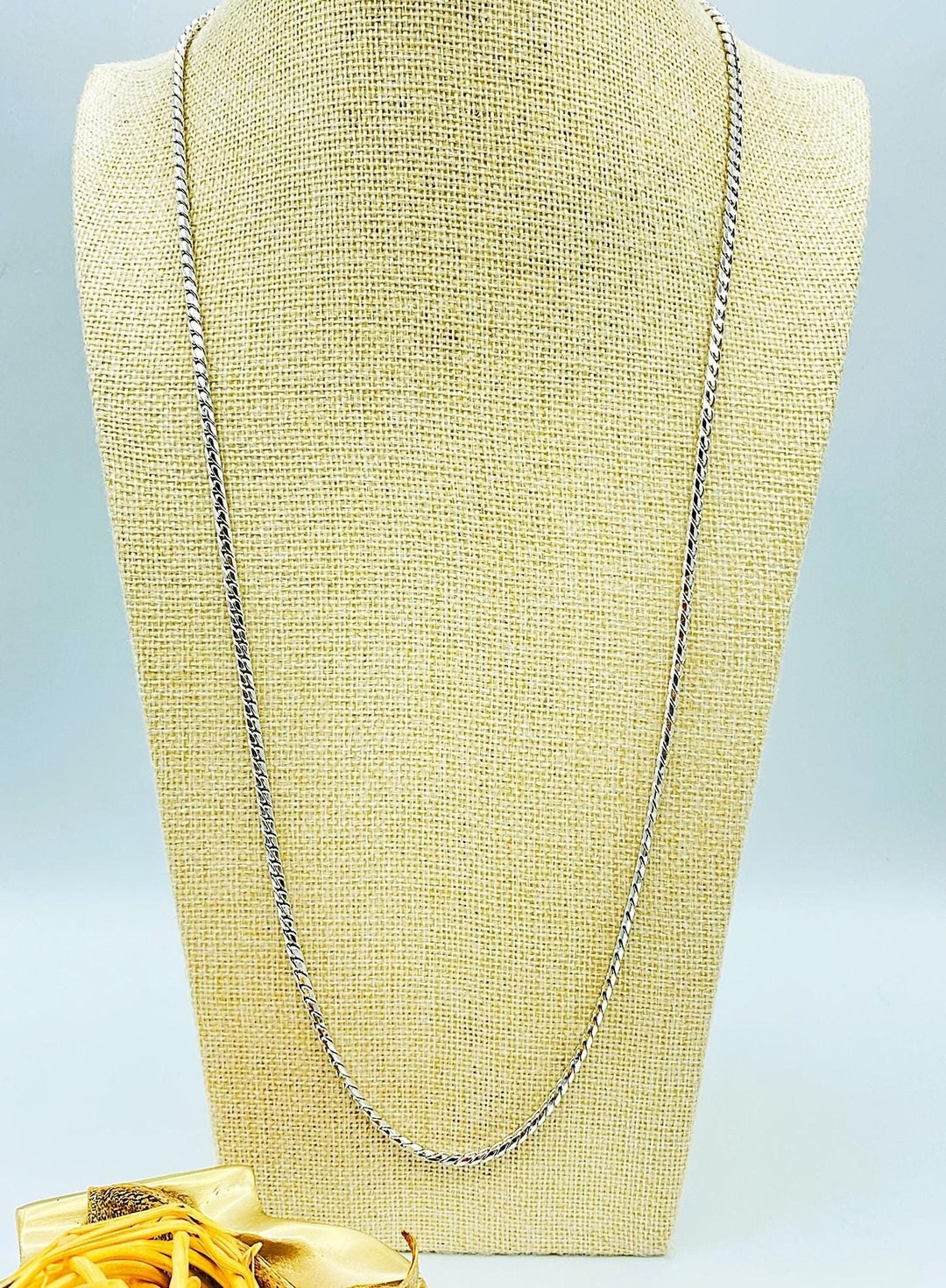 Vintage Monet Chain Necklace, Monet Long Silver Tone Chain, Monet ...