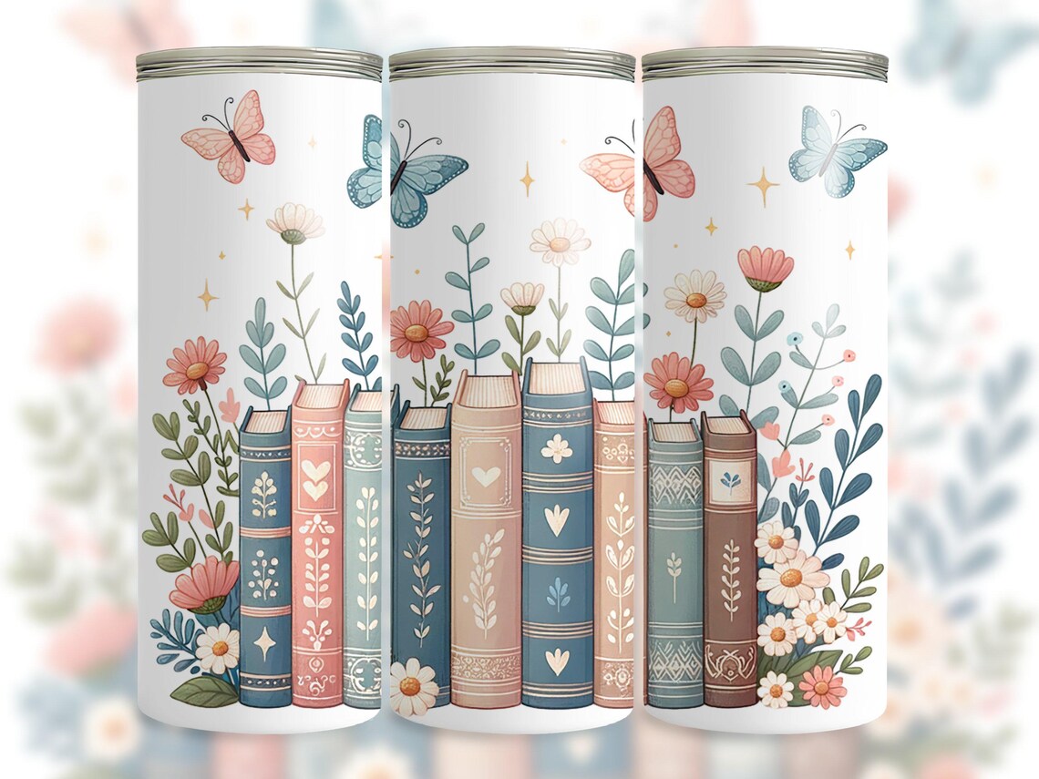 Book Lover Tumbler Wrap, Bookish Tumbler Design, Reading Tumbler PNG ...