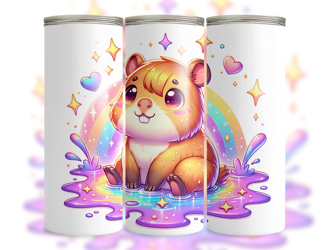Cute Capybara Tumbler Wrap, 20oz Skinny Tumbler Sublimation Design ...