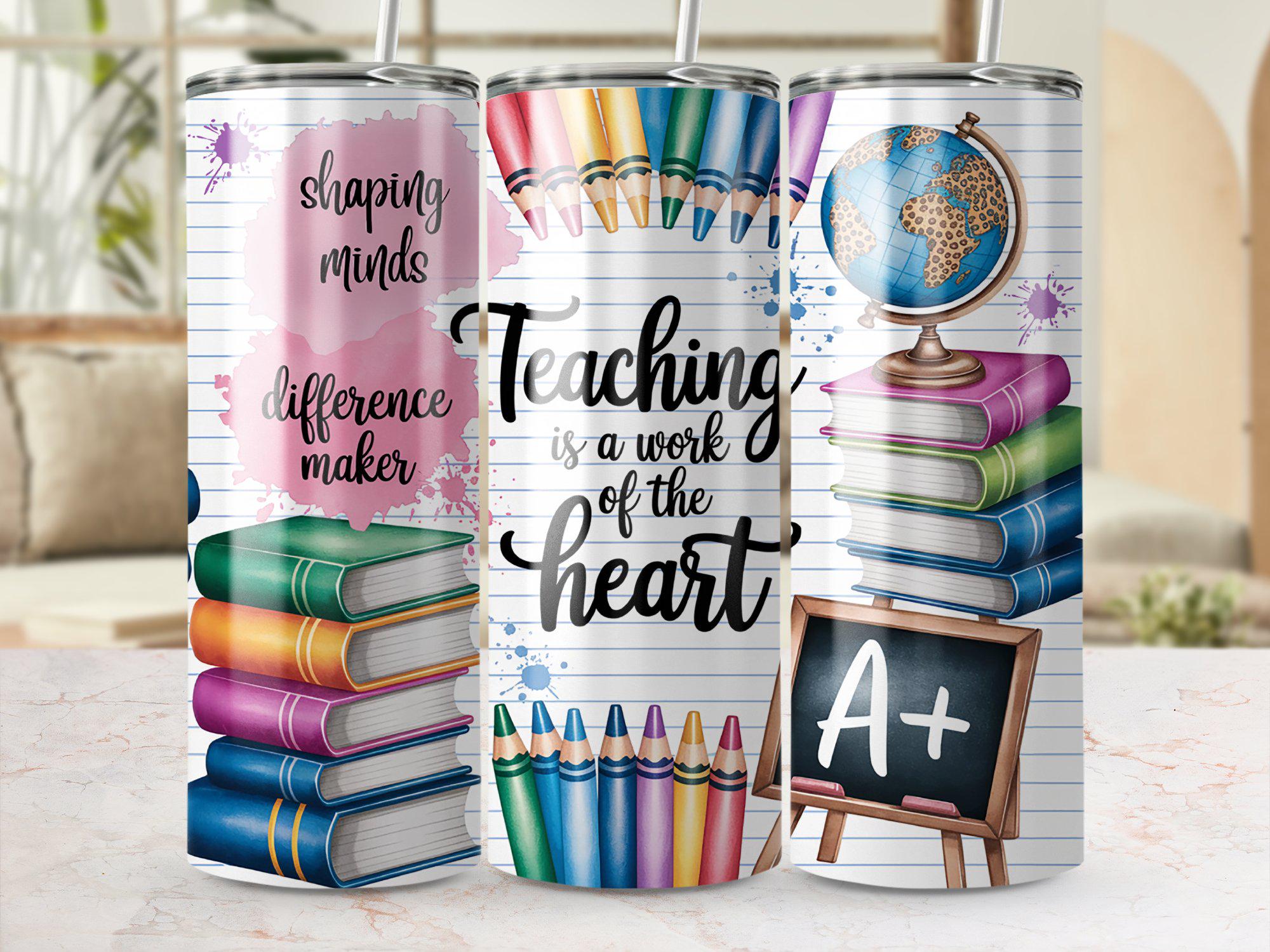 Teacher 20oz Skinny Tumbler Sublimation Design Teacher Appreciation ...