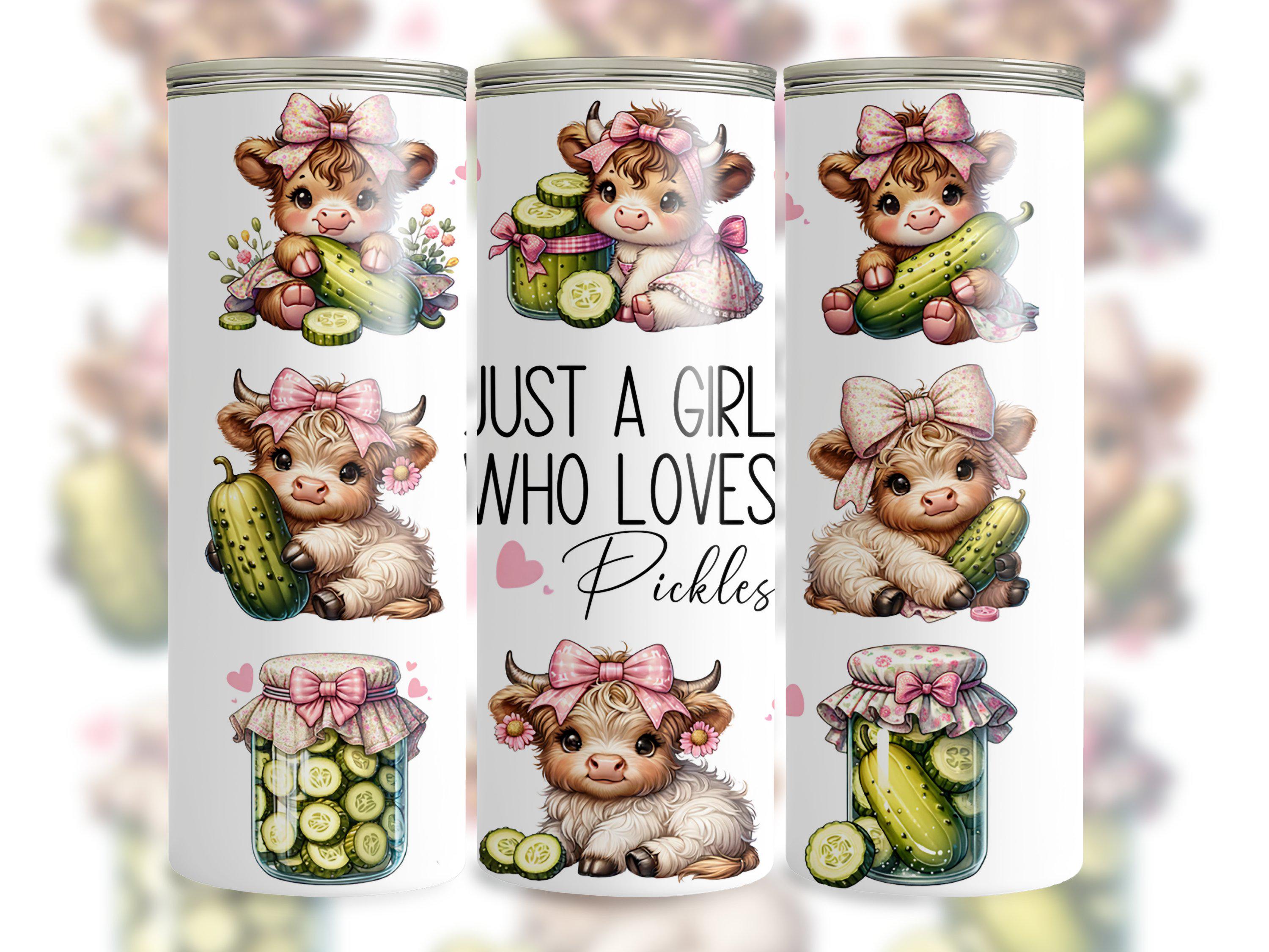 Pickle Tumbler Wrap PNG, 20oz Skinny Tumbler Sublimation Design ...