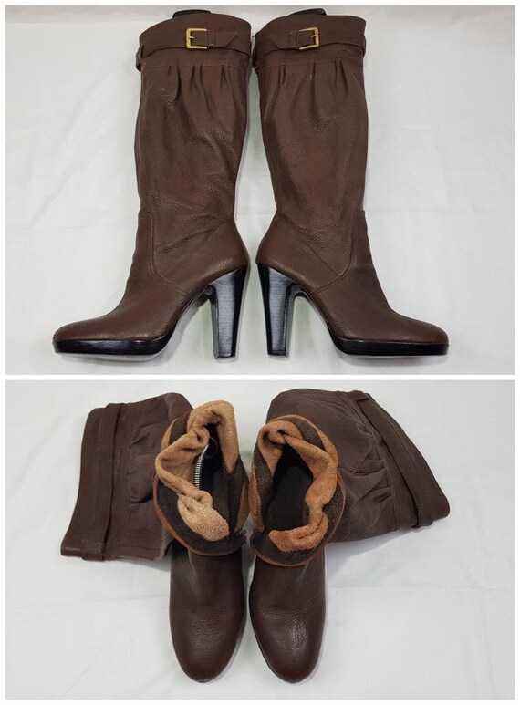 90s platform boots high heels, y2k boho knee high boo… - Gem