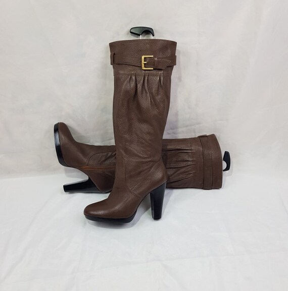 90s platform boots high heels, y2k boho knee high boo… - Gem