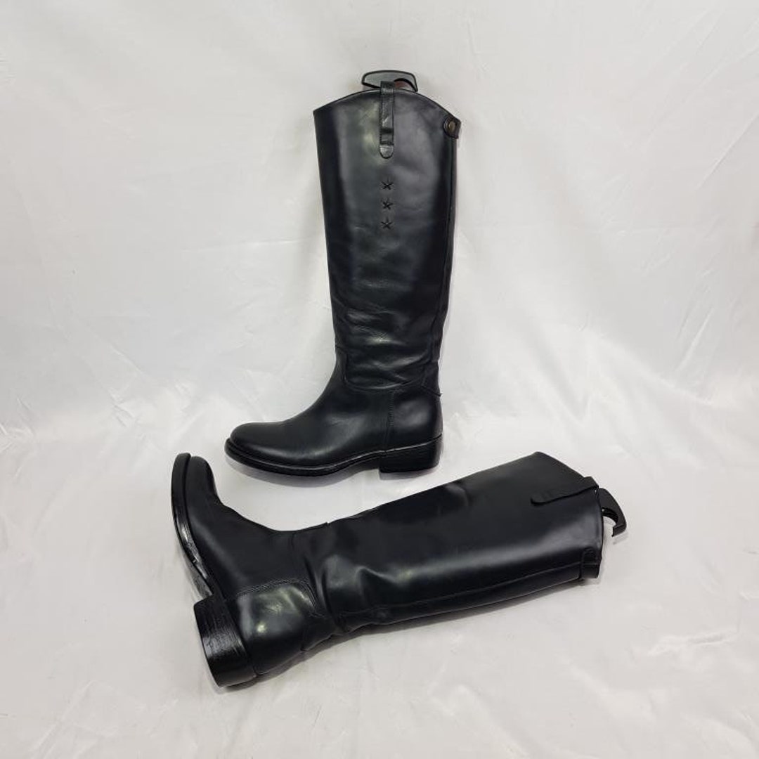 Medieval Riding Boots, Mod Knee High Boots, Y2k Black Leather Boots ...