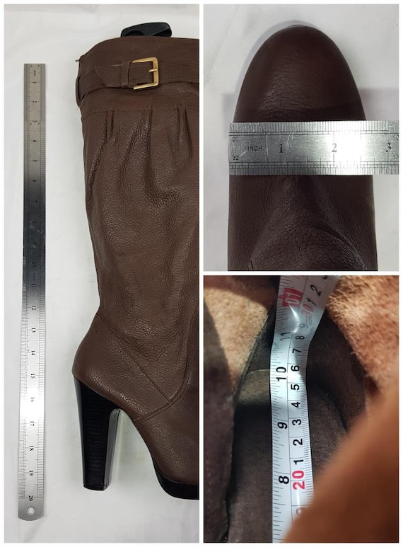 90s platform boots high heels, y2k boho knee high boo… - Gem