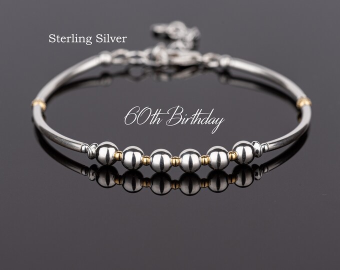 60th Birthday Silver Necklace, 60th Birthday Gift, 60th Gift for Her ...