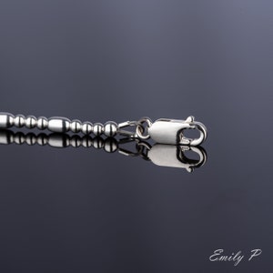 Sterling Silver Beaded Bracelet S925 Plain Silver Bracelet - Etsy Canada