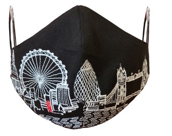 Washington DC Skyline Night Time Decorative Embroidered Face Mask - Etsy