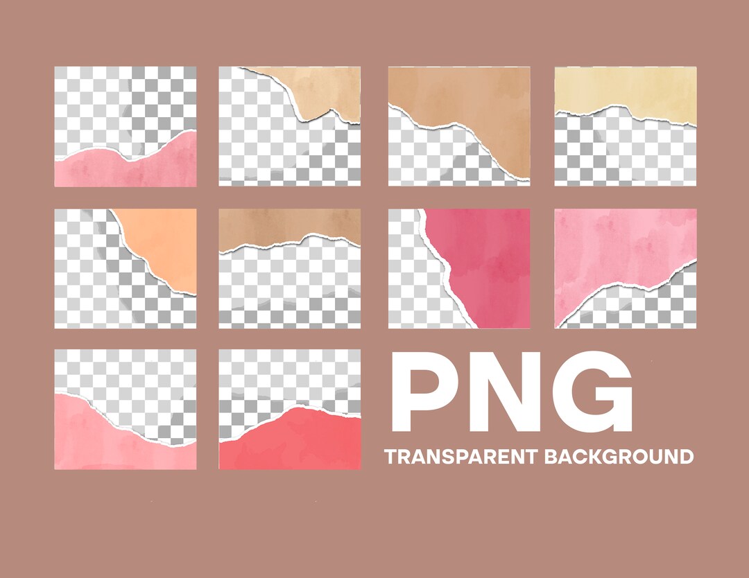 Watercolor Torn Paper PNG Clip Art Pink Makeup - Etsy