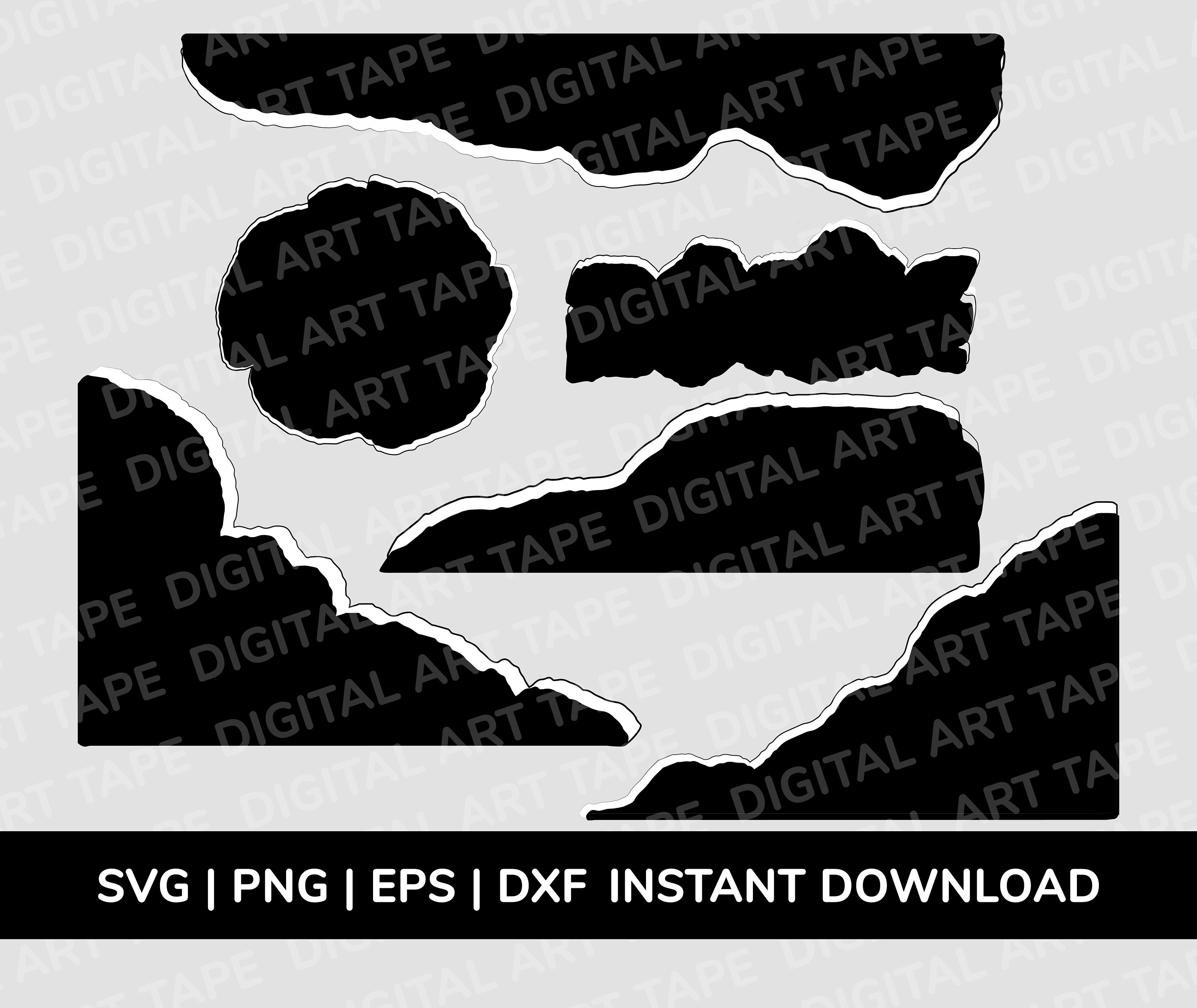 Rip Paper Svg Torn Paper Clipart PNG EPS DXF Black - Etsy