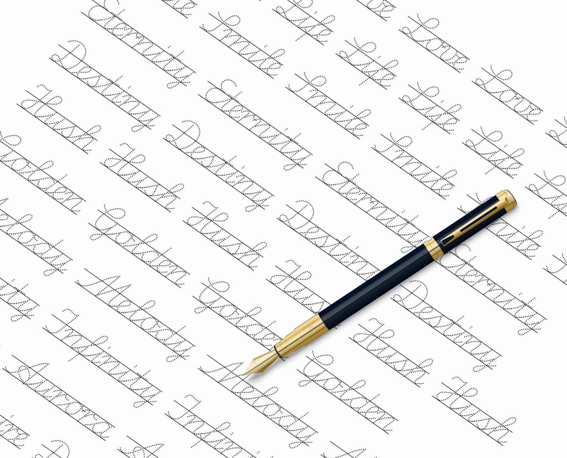 Cursive Alphabet Tracing Sheets Cursive Font Calligraphy Etsy