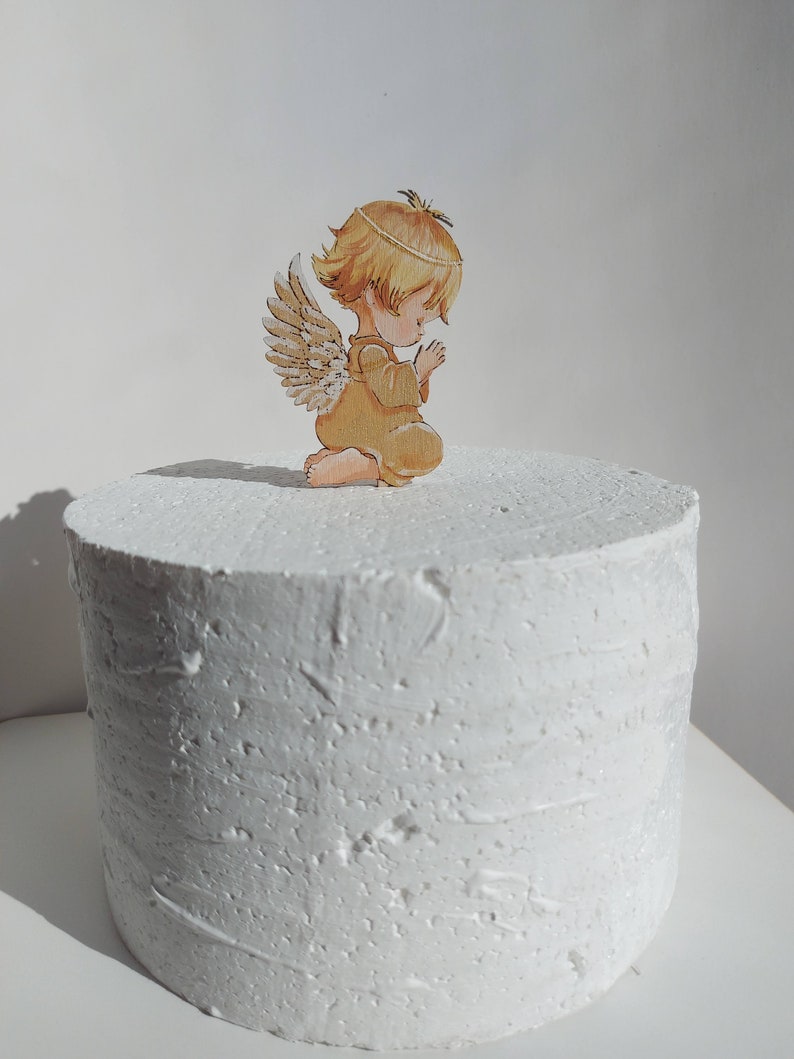 Baptism Cake Topper, Angels Cake Topper, Baptism Topper, Artist Angel ...