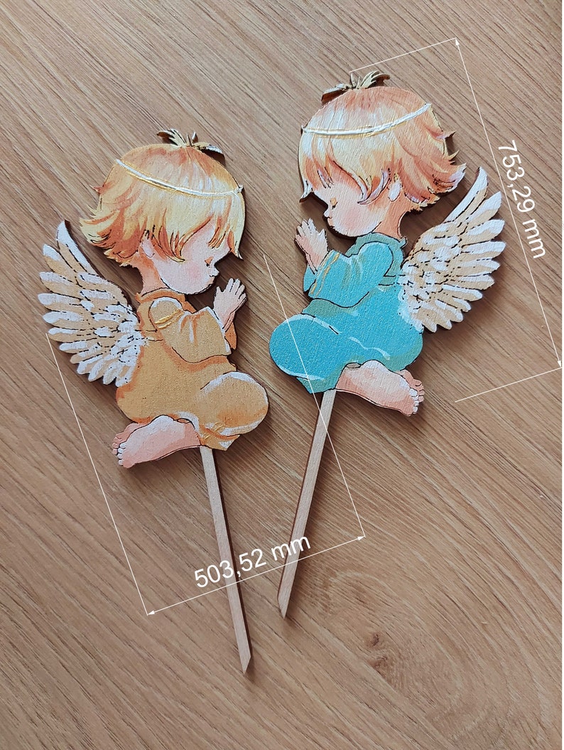 Baptism Cake Topper, Angels Cake Topper, Baptism Topper, Artist Angel ...