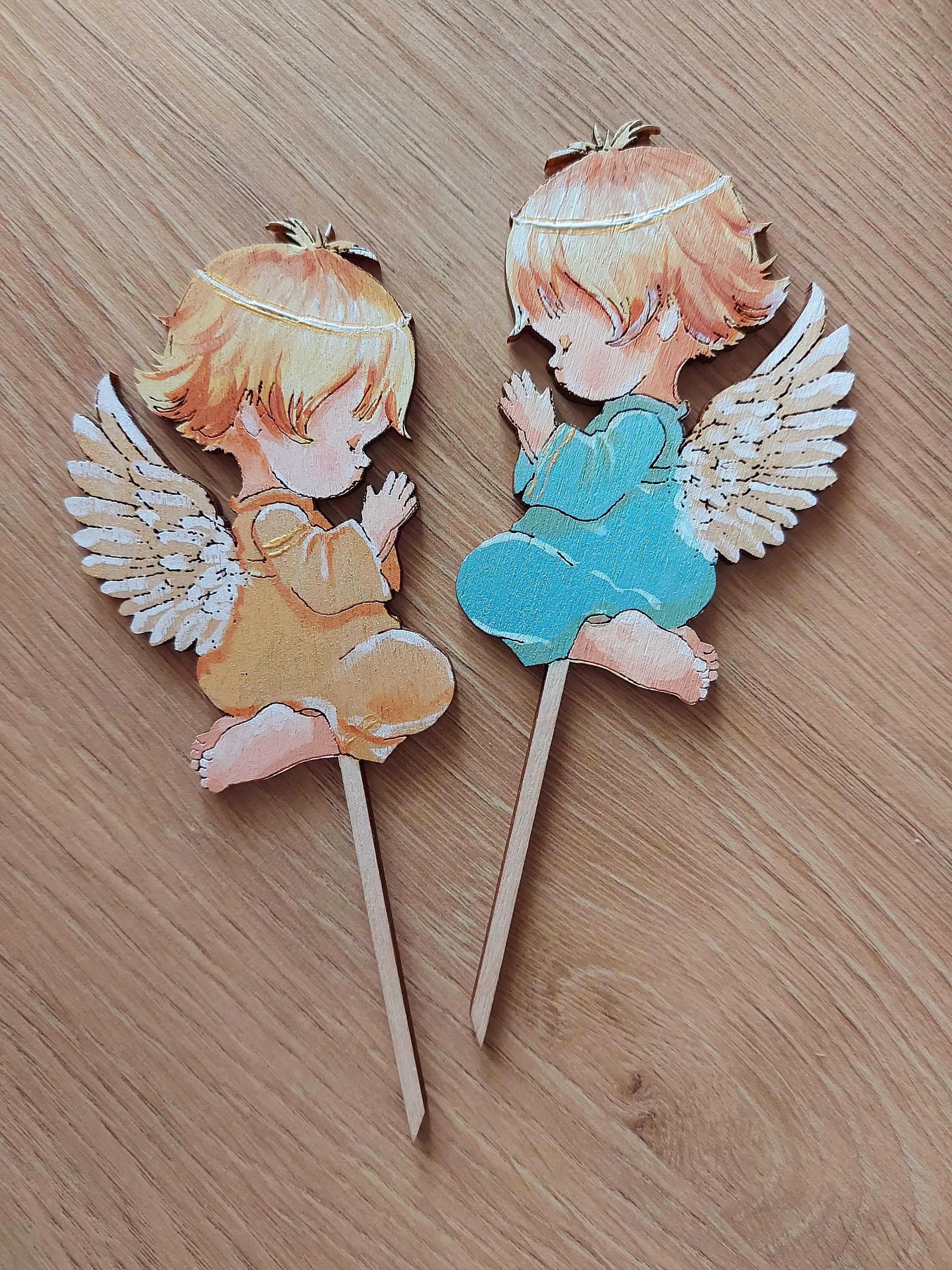 Baptism Cake Topper, Angels Cake Topper, Baptism Topper, Artist Angel ...