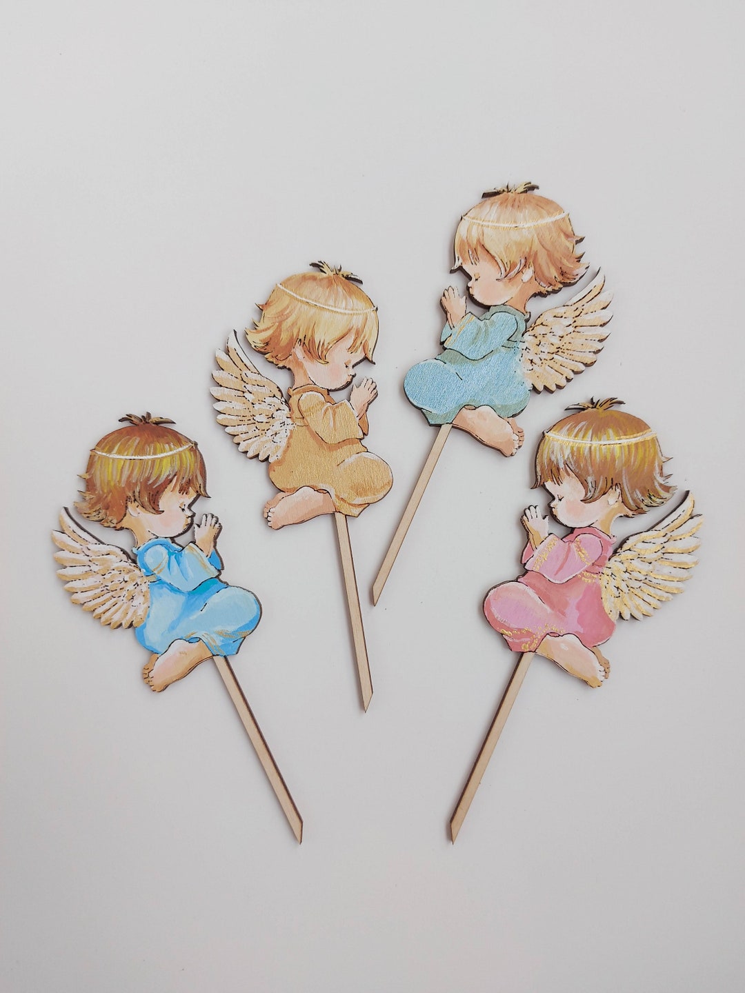 Baptism Cake Topper, Angels Cake Topper, Baptism Topper, Artist Angel ...