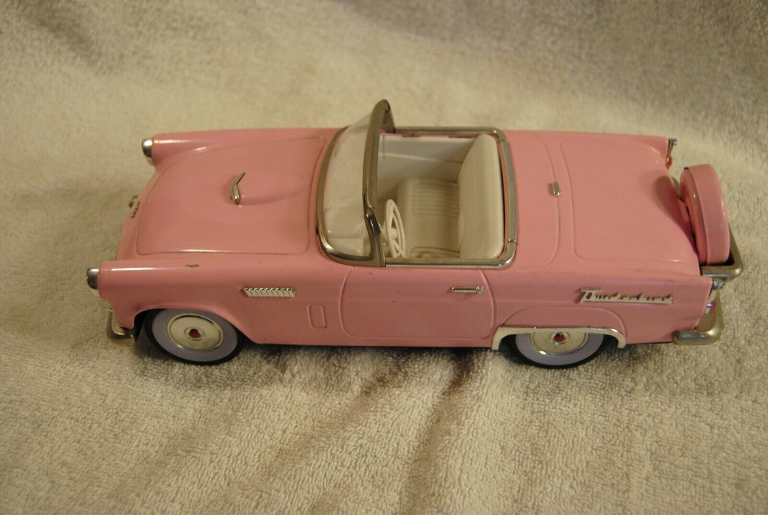 50's Tin Japan Toy Car Convertible Thunderbird 1956 Pink Model - Etsy