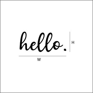 Hello Decal, Front Door Decal, Home Decor, Hello Sticker, Hello ...