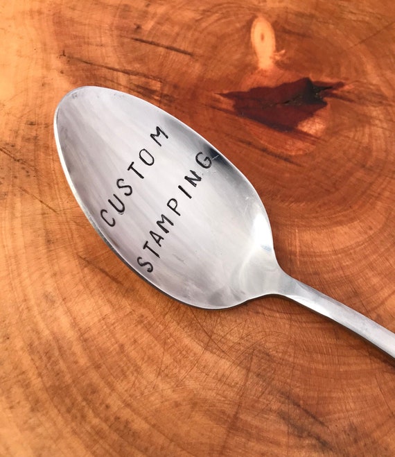 Customize Stamped Spoons Cereal Spoons Coffee Spoons Stamped | Etsy