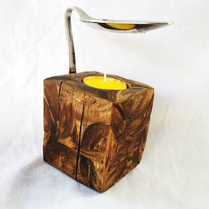 Spoon Oil Burner/personalized Oil Burner/reclaimed Rustic Wood/unique ...