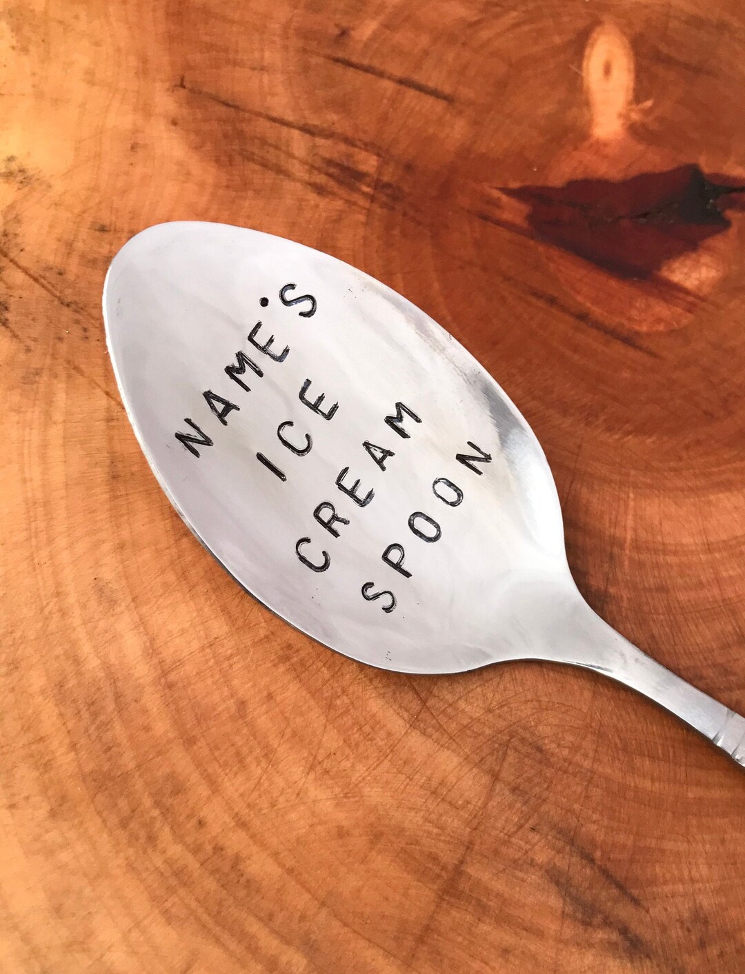 Personalized Ice Cream Spoon Hand Stamped Custom Spoon Add Your Name ...