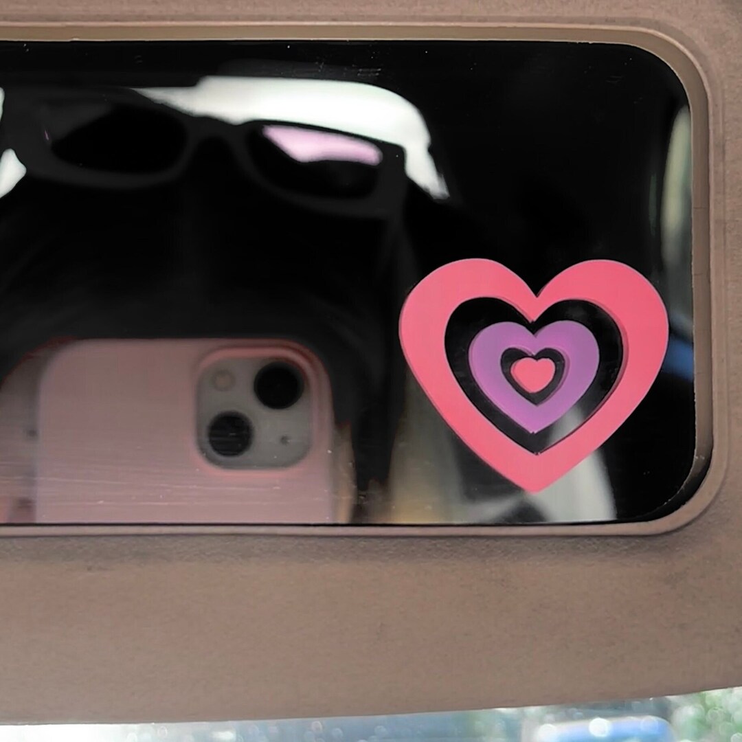 90s Y2k Heart Mirror Decal, Car Sticker, Mirror Sticker, Mirror Decal ...