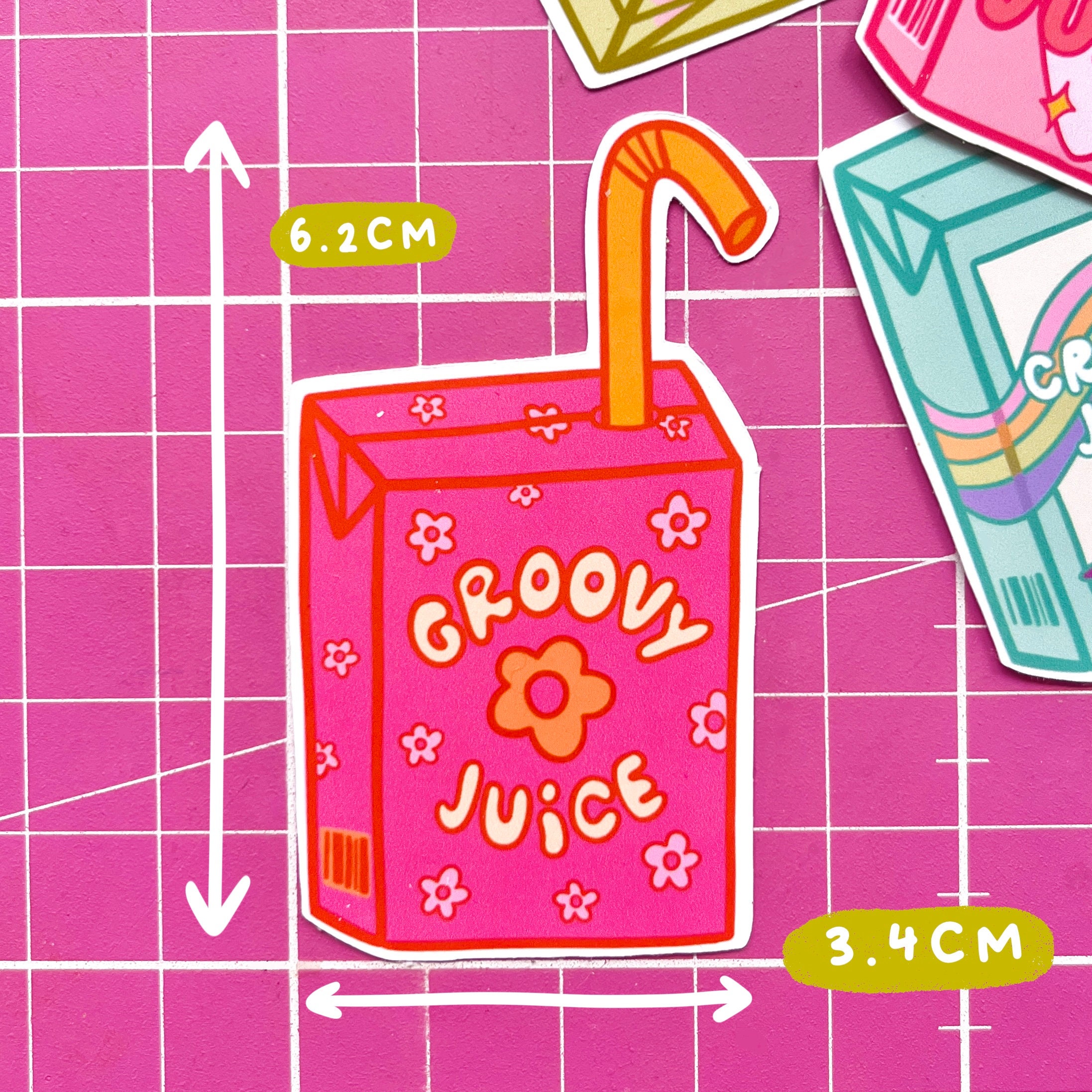 Y2K Juice Carton Sticker: Glossy Waterproof Vinyl Decal - Etsy