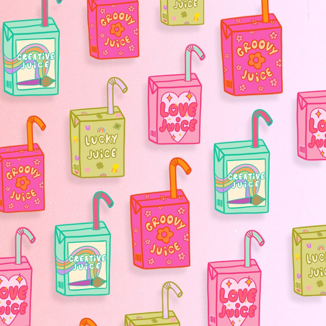 Y2K Juice Carton Sticker: Glossy Waterproof Vinyl Decal - Etsy