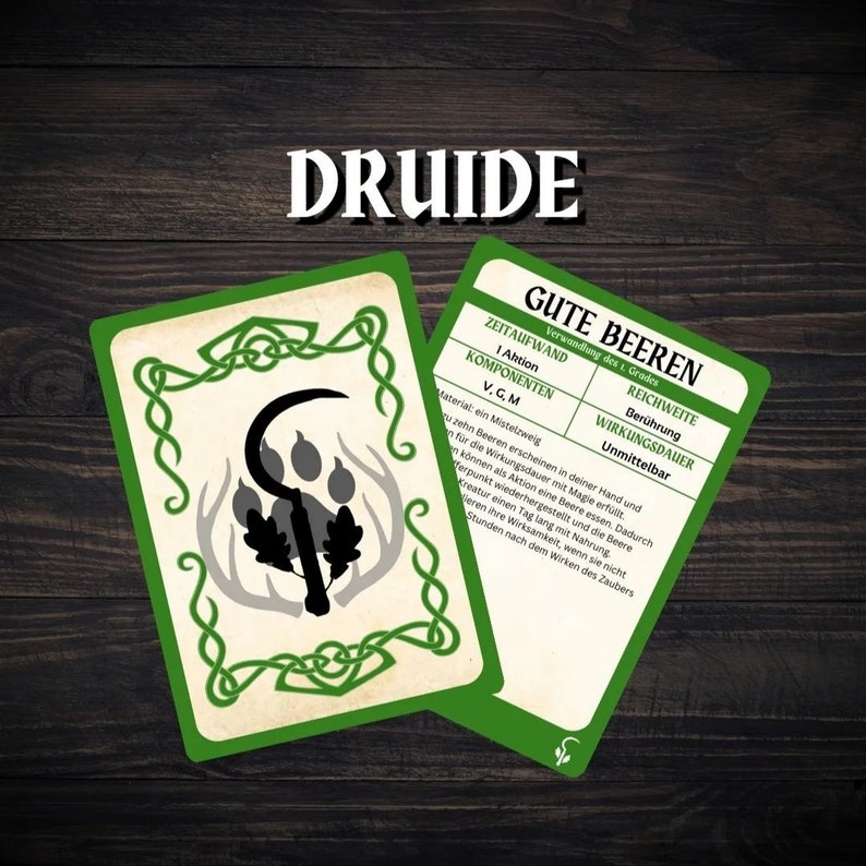 Dungeons and Dragons Spell Cards Druid German - Etsy