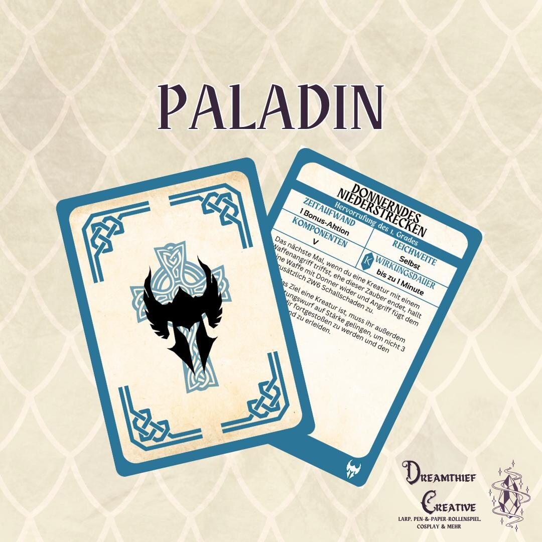 Paladin Dnd5e Spell Cards German | DND Spellbook | Printable D&D Spells ...