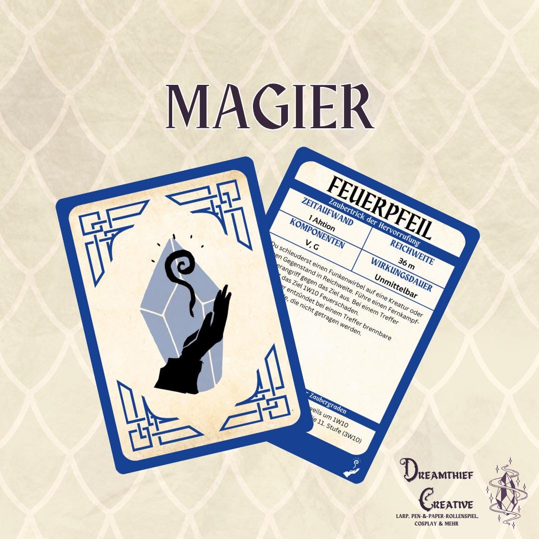 Mage Dnd5e Spell Cards German | DND Spellbook | Printable D&D Spells ...