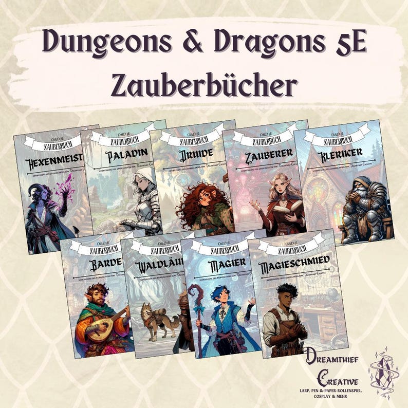 All Classes Dnd5e Spell Cards German | DND Spellbook | Printable D&D ...