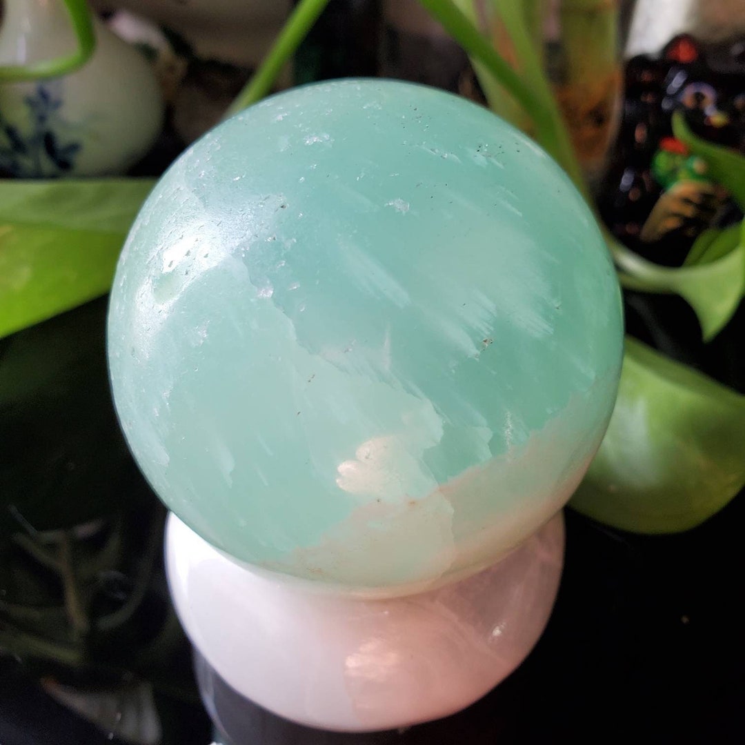 Calcite Crystal Sphere Pistachio Calcite Sphere Green Calcite Green ...