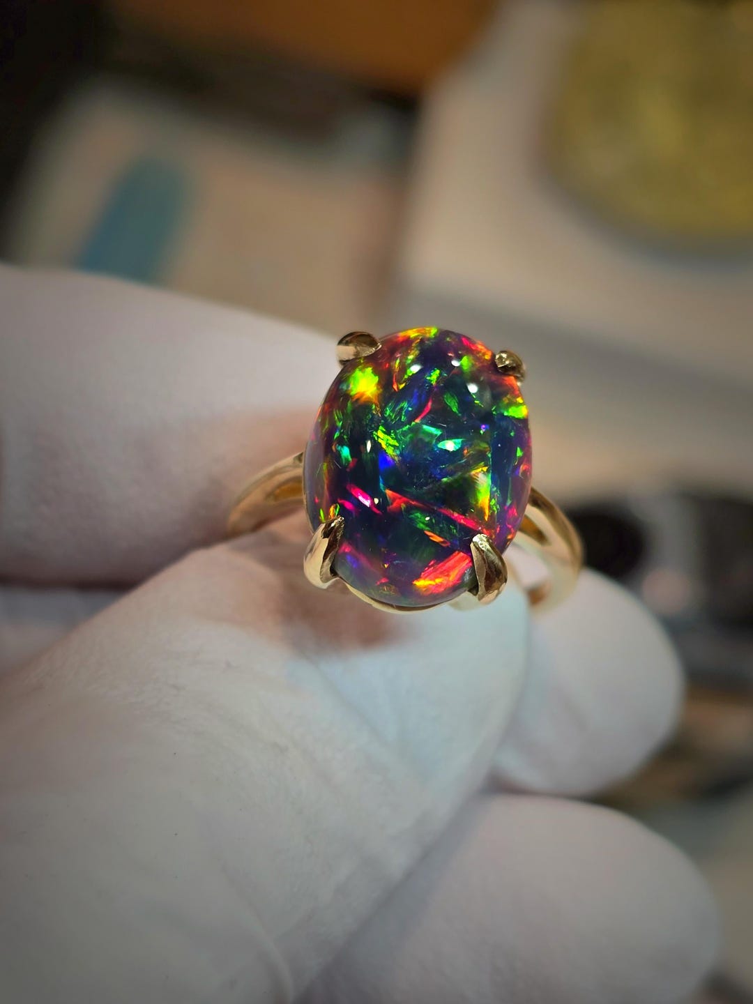 Opal Ring,black Opal Ring, Opal Ring, Natural Opal Ring, Engagement ...