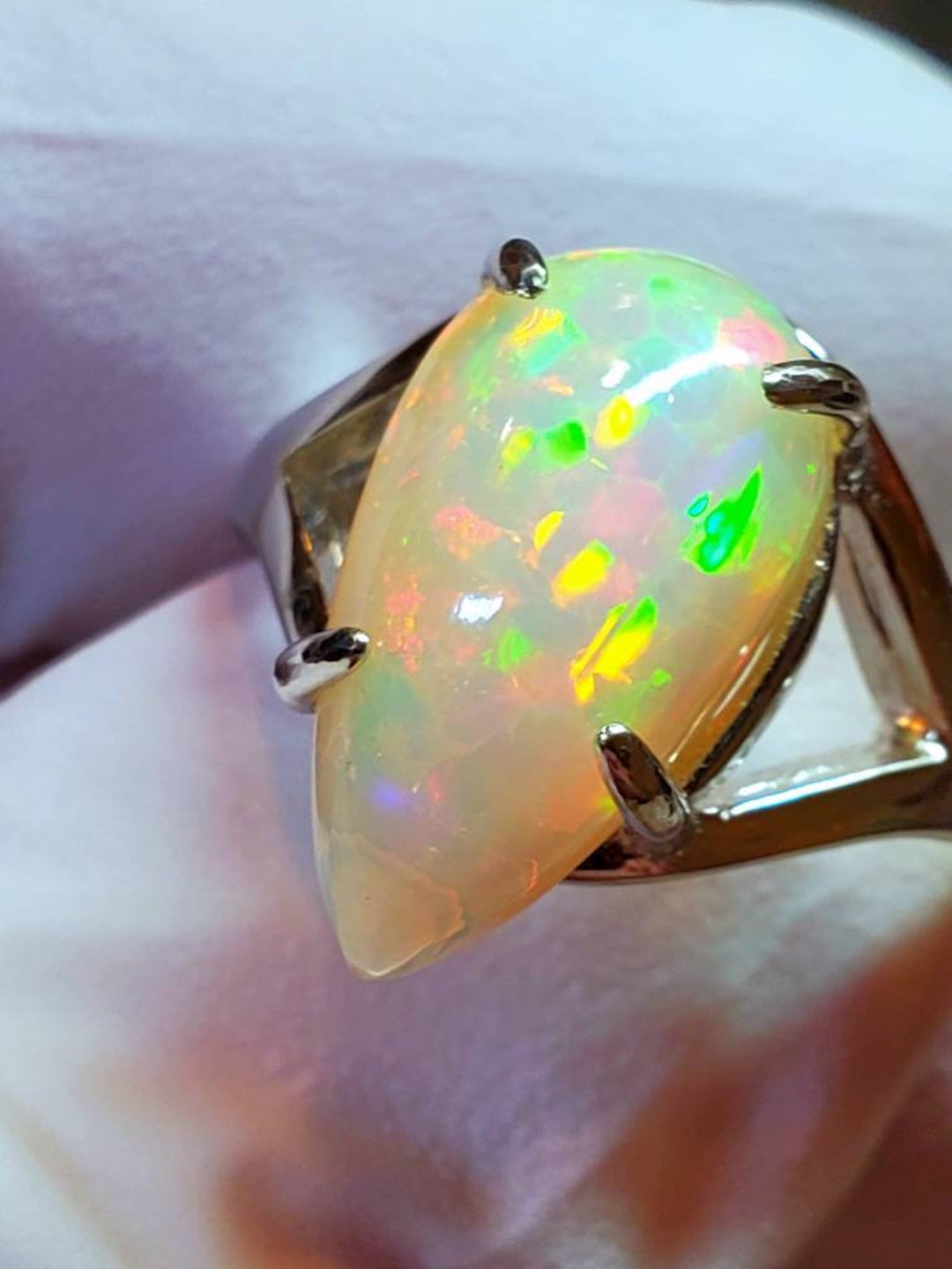 Opal Ring, Natural Opal Ring, Real Opal Ring, Genuine Opal Ring, Opal ...