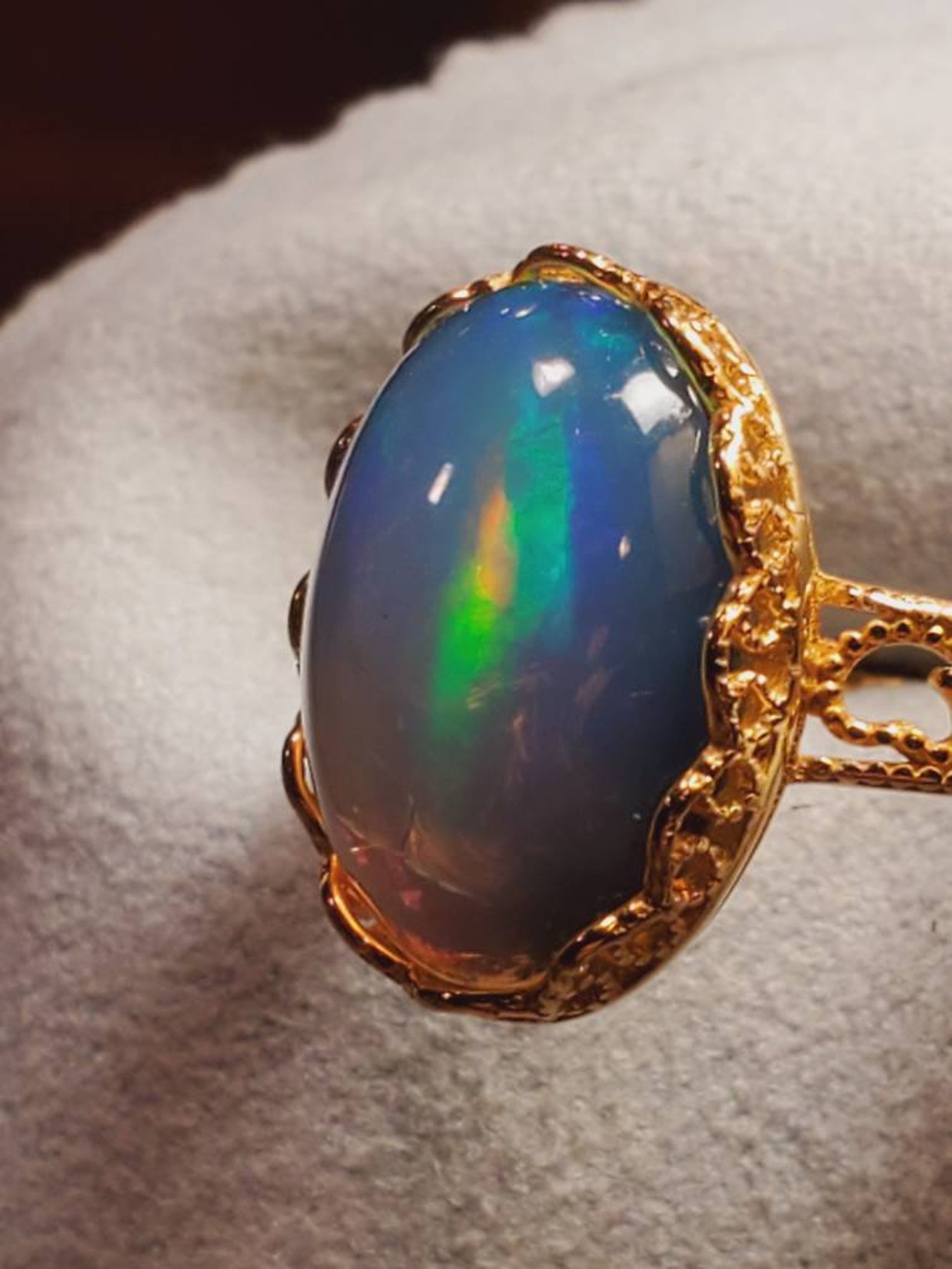 Large Opal Ring Opal Ring Blue Opal Opal Jewelry Large - Etsy