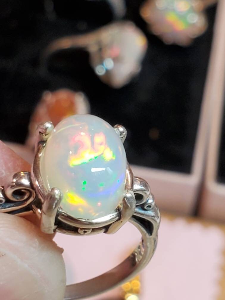 Opal ring engagement ring opal engagement ring | Etsy