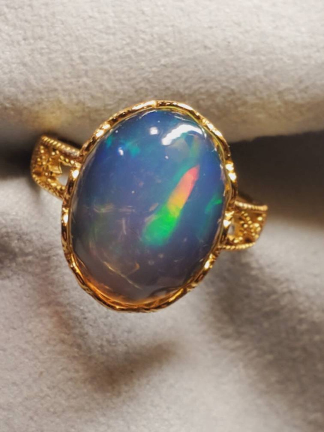 Large Opal Ring, Opal Ring, Blue Opal, Opal Jewelry, Large Blue Ring - Etsy