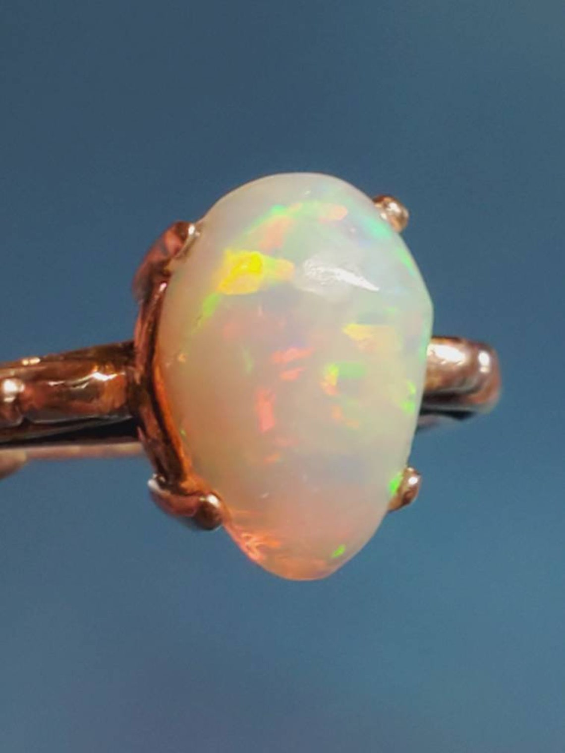 Opal Ring Opal Engagement Ring Rainbow Opal Ring - Etsy