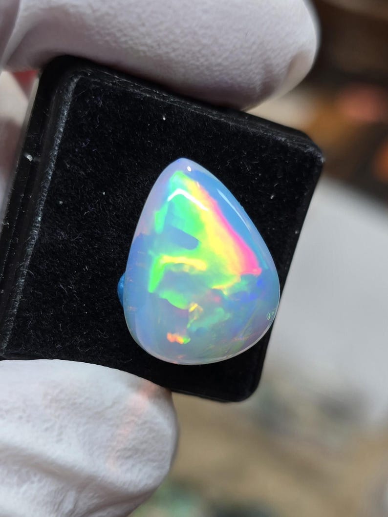 14k Solid Gold Rainbow Opal Ring or Necklace - Custom Gemstone Jewelry ...