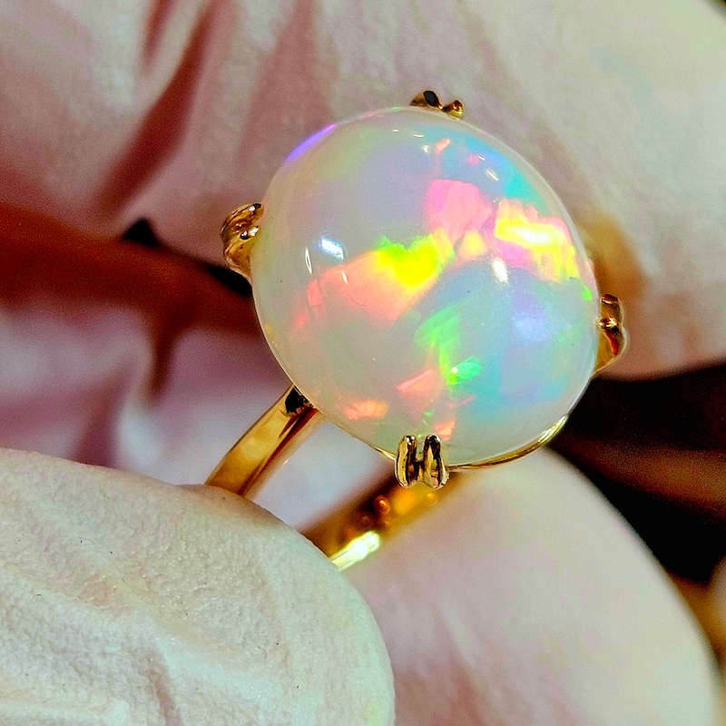 Genuine Opal Ring - Etsy