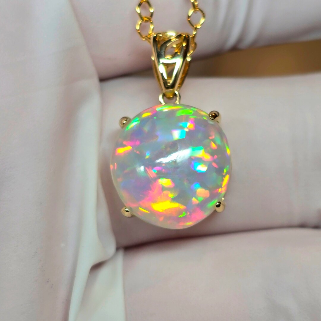 Necklace, Naturally Beautiful Opal, 14k Opal Necklace, Gold Pendant ...