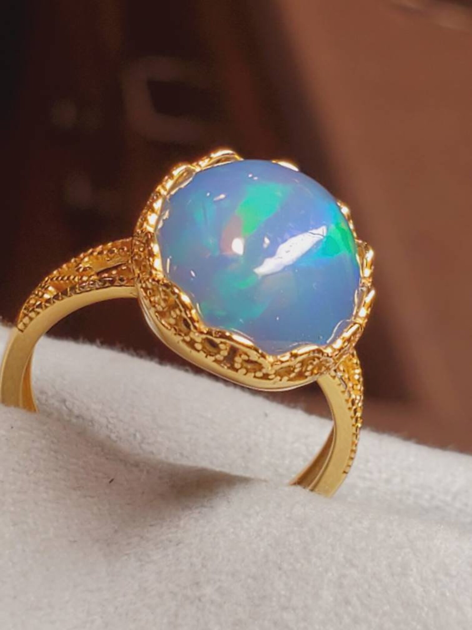 Large Opal Ring Opal Ring Blue Opal Opal Jewelry Large - Etsy