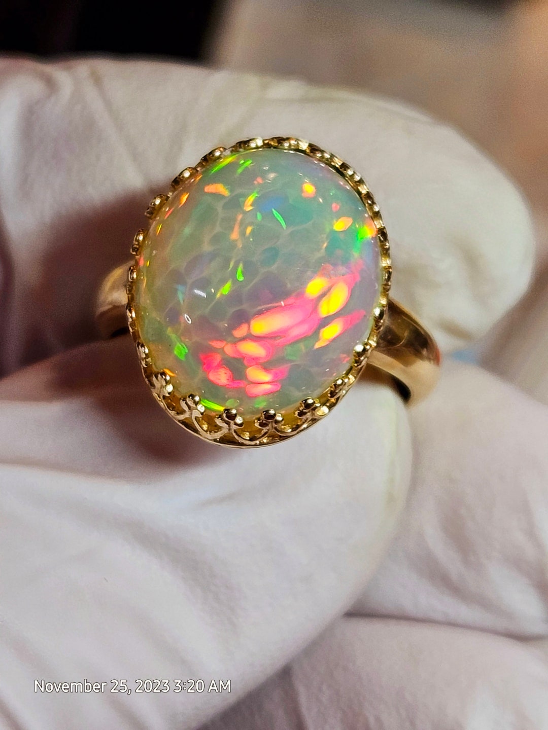Opal Ring, Gold Ring, Gold Opal Ring,opal Engagement Ring, Fire Opal ...