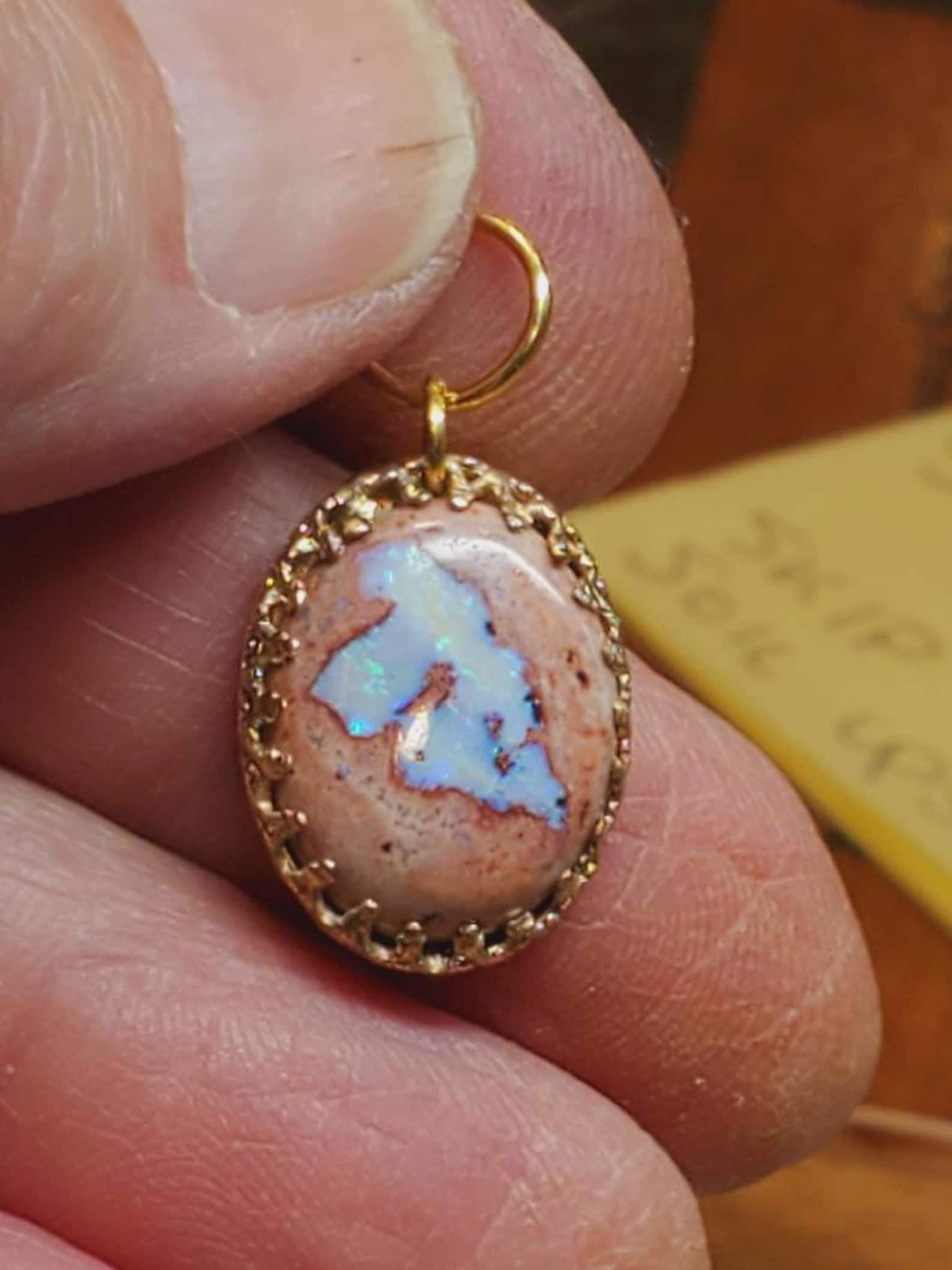 Opal Pendant Mexican Cantera Opal Pendant Colgante De | Etsy