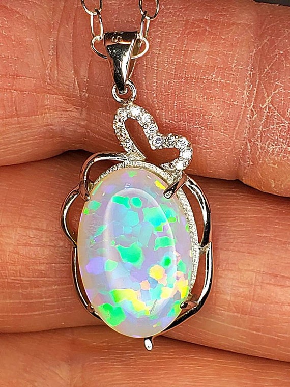 Necklace Opal Opal Necklace Opal Pendant Crystal Pendant Crystal Necklace Opal Jewelry Etsy