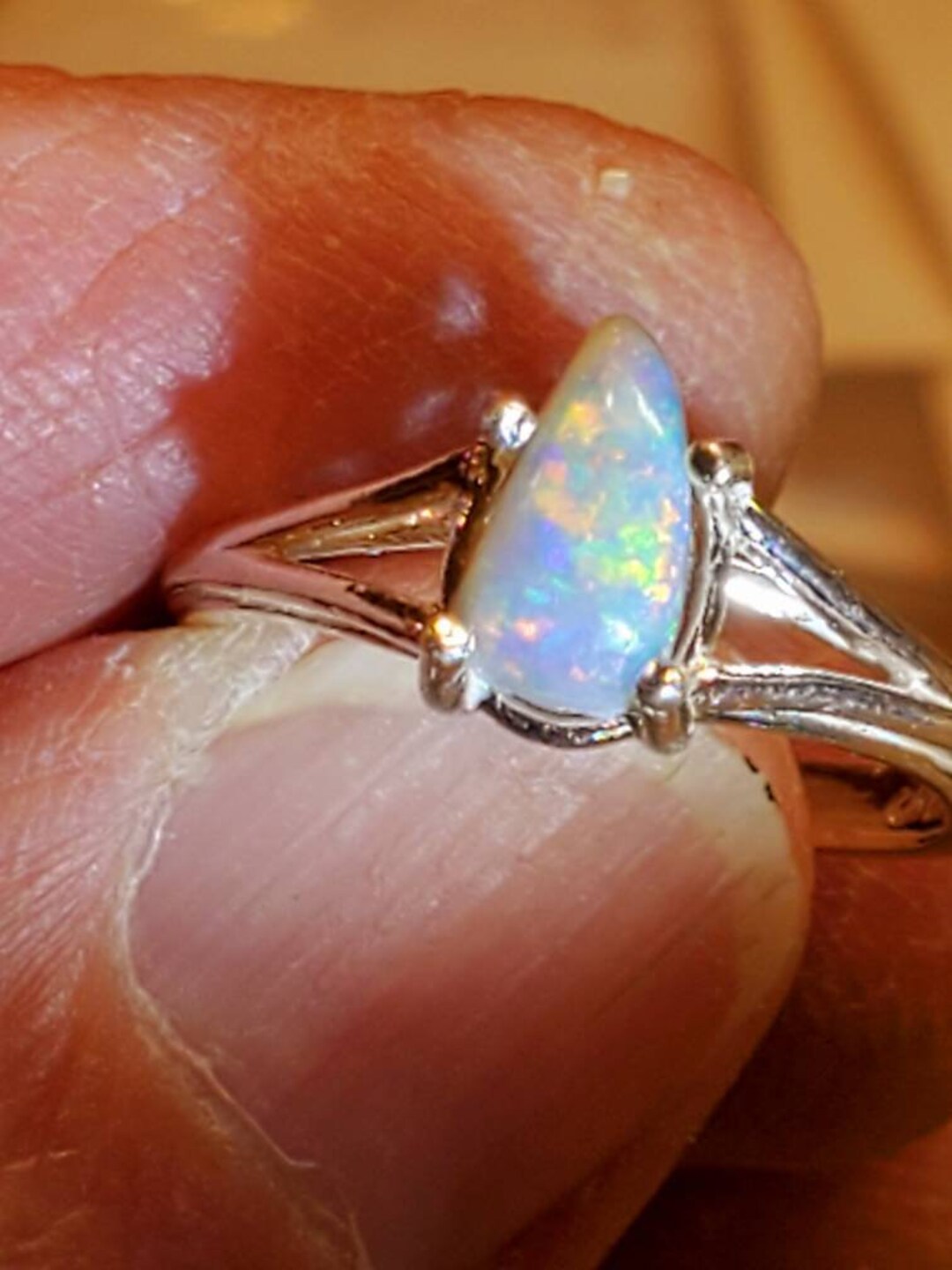 Engagement Ringopal From Lightning Ridge Australia Showing a - Etsy