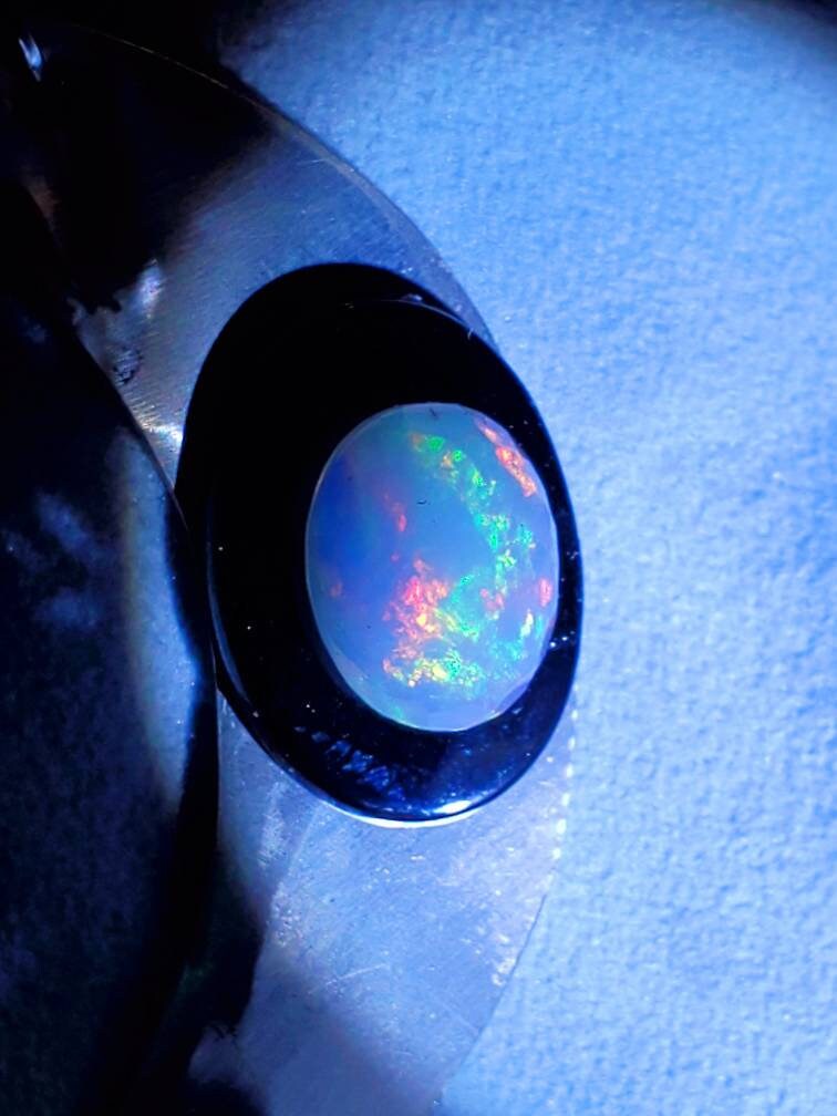 Opal moon necklace moon and stars pendant opal necklace | Etsy